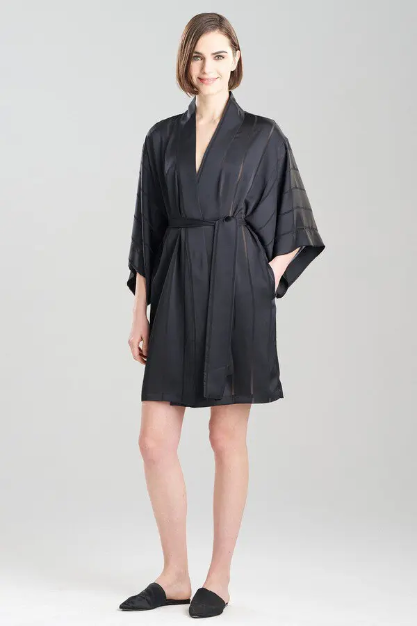 Natori Sheer Stripe Jacquard Wrap