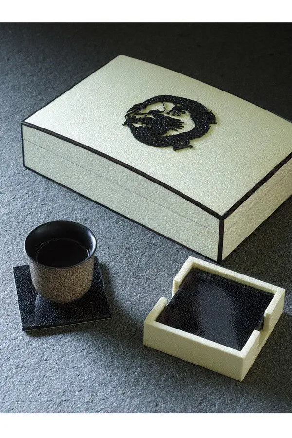 Natori Shagreen Coaster Set