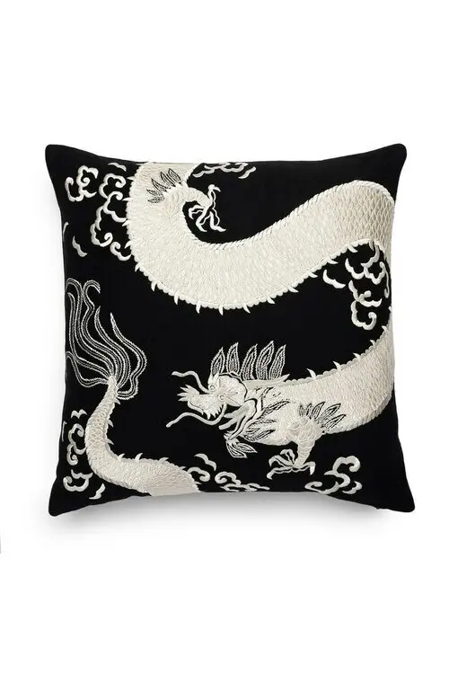 Natori Mayon Dragon Embroidery Pillow - Black