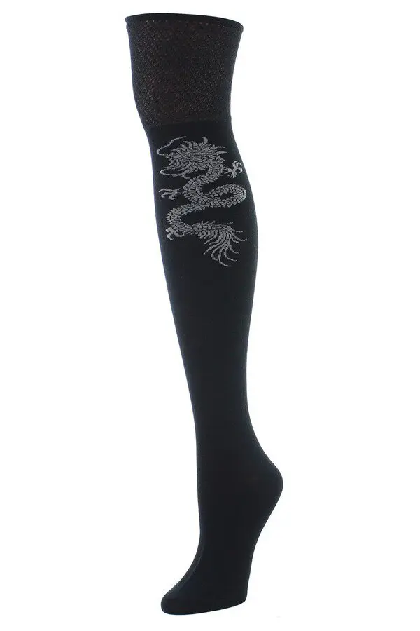 Natori Textured Cuff Dragon Over-the-knee Socks