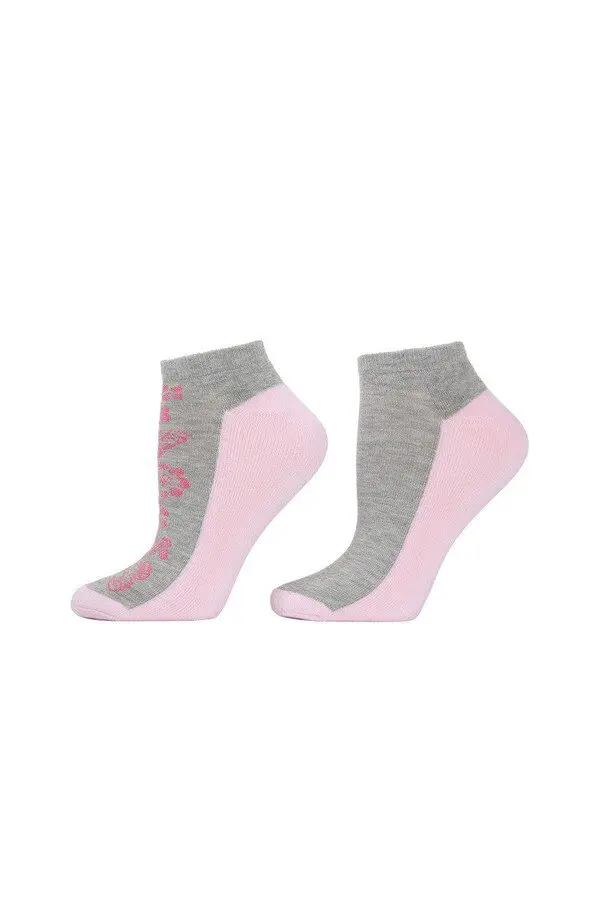 Natori Floral Striped Socks 2 Pair Pack - White