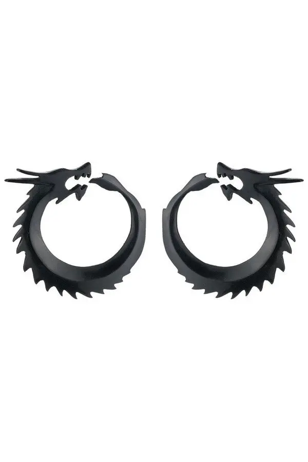 Natori Horn Dragon Clip Earrings - Natural