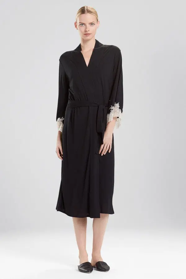 Natori Luxe Shangri-la Tencel Robe - Black