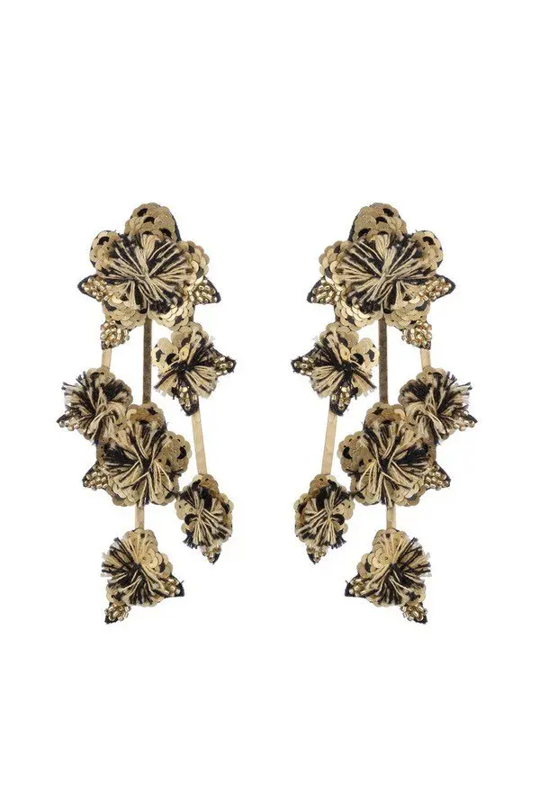 Natori Floral Clip Earrings - Gold