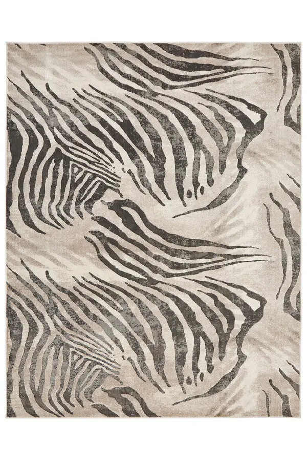 Natori Serengeti Zebra Rug - Charcoal