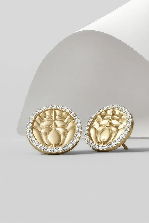 Natori Kamon 14k Diamond Stud Earrings - Gold