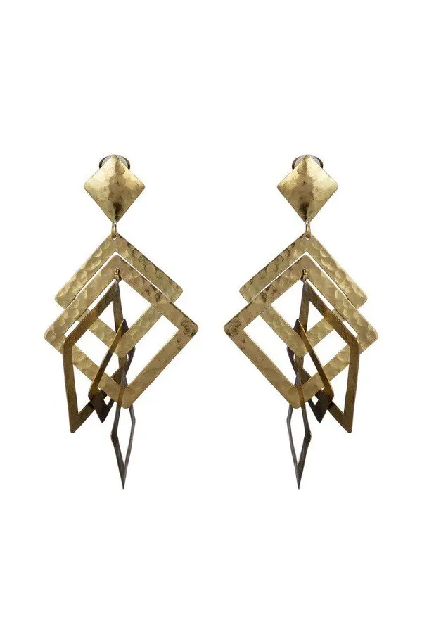 Natori Buffed Brass Clip Earrings - Gold