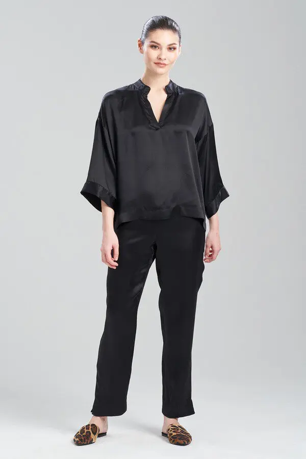 Natori Key Essentials Silk Pj - Black