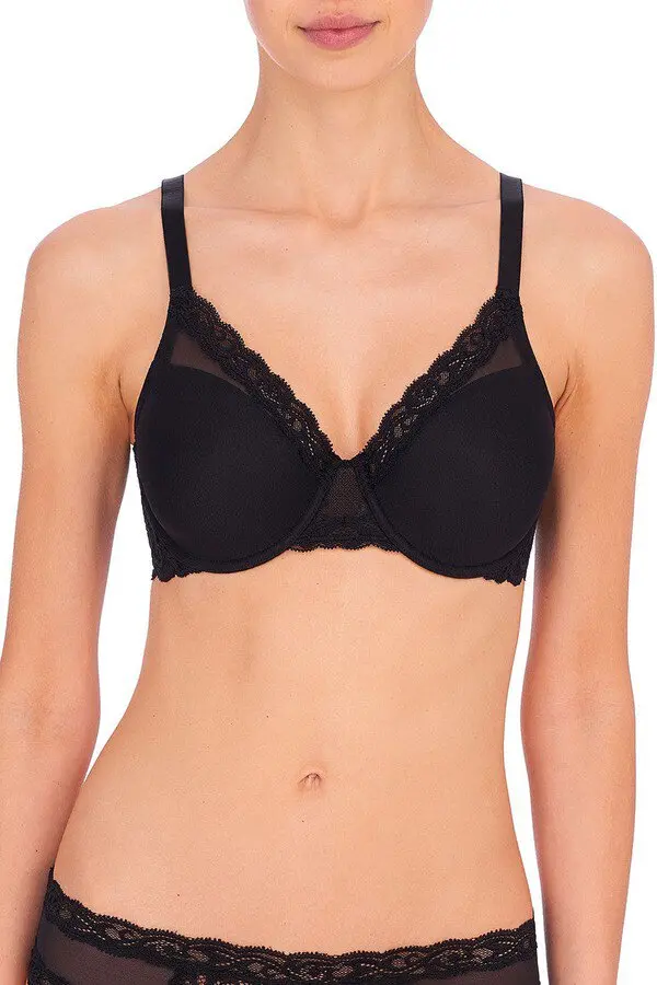 Natori Feathers Full Figure Contour Underwire Bra - Black