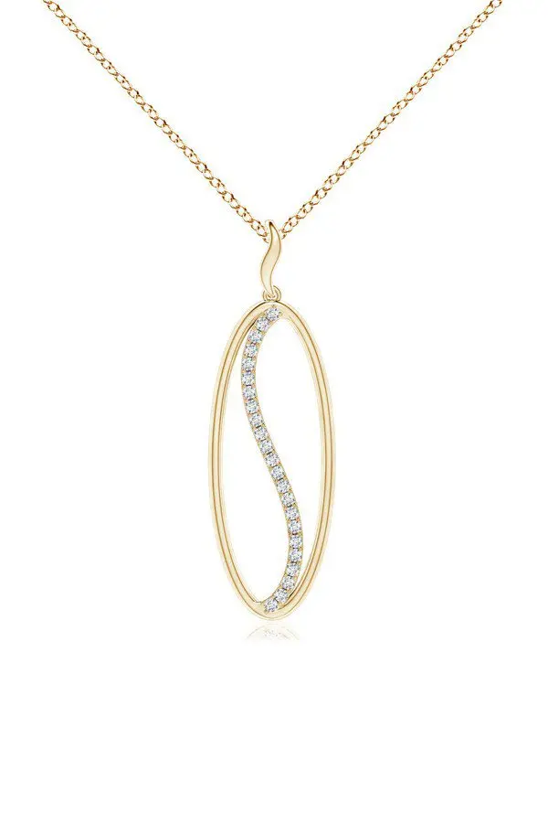 Natori Shangri-la Elliptical Yin-yang Diamond Pendant Necklace - Gold