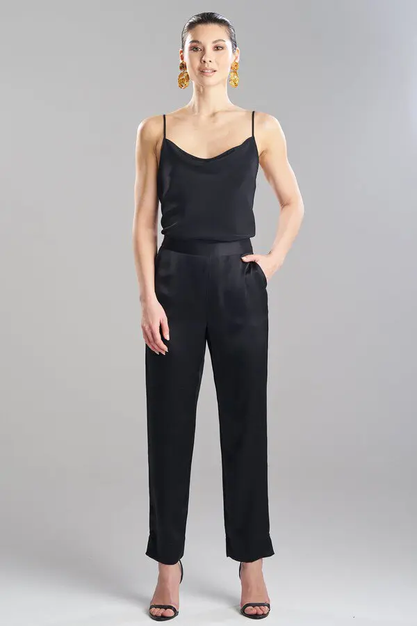 Natori Key Essentials Silk Straight-leg Pants