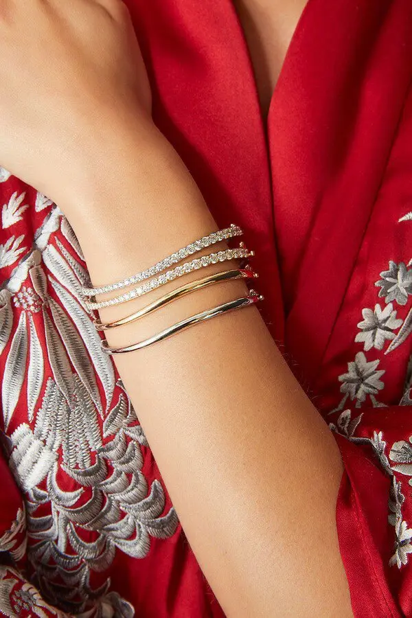 Natori Shangri-la Brushstroke 14k And Diamond Full Bracelet - Gold