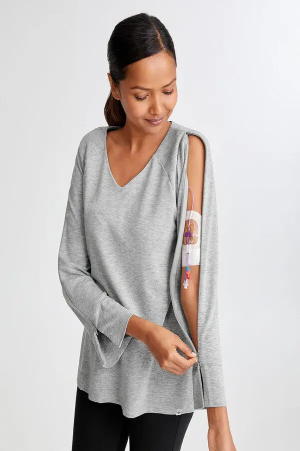 Natori Arm Access Shirt - Gray