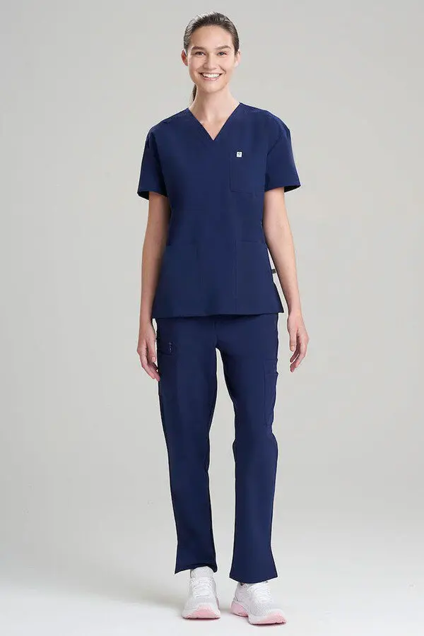 Natori 3-pocket V-neck Scrub Top - Black