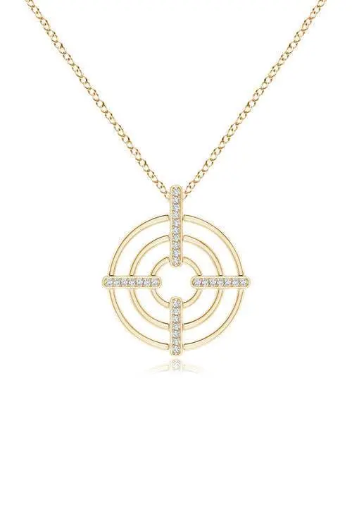 Natori Infinity Concentric Circle 14k Diamond Pendant Necklace - Gold