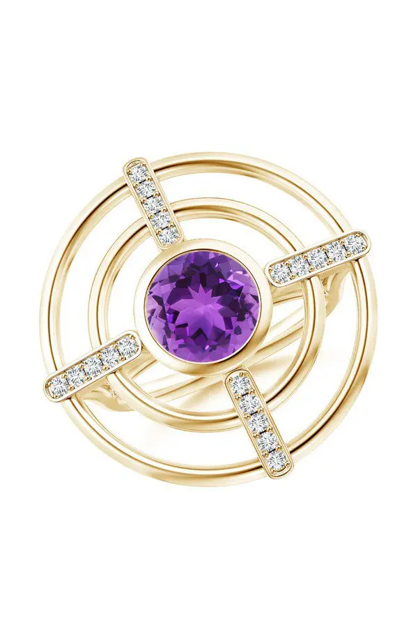 Natori Infinity Concentric Circle 14k And Amethyst Ring - Gold