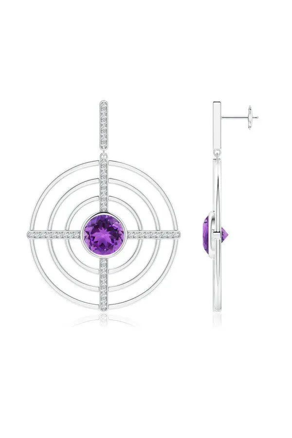 Natori Infinity Concentric Circle 14k And Amethyst Earrings