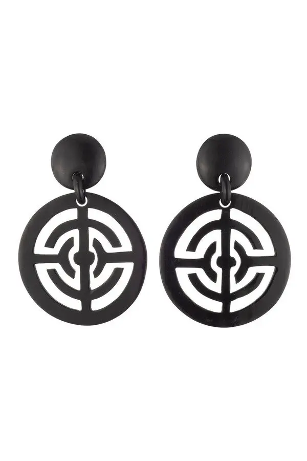 Natori Buffalo Horn Infinity Hoop Clip-on Earrings - Black