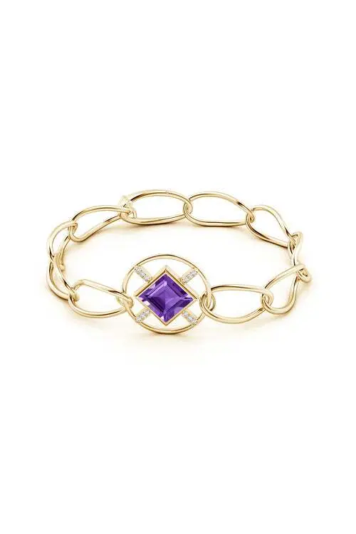 Natori Infinity Concentric Circle 14k And Amethyst Bracelet
