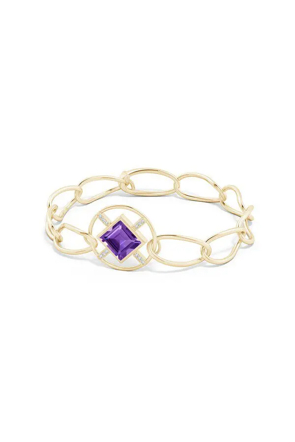 Natori Infinity Concentric Circle 14k And Amethyst Bracelet