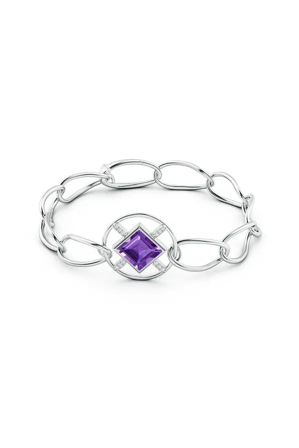 Natori Infinity Concentric Circle 14k And Amethyst Bracelet - Gold