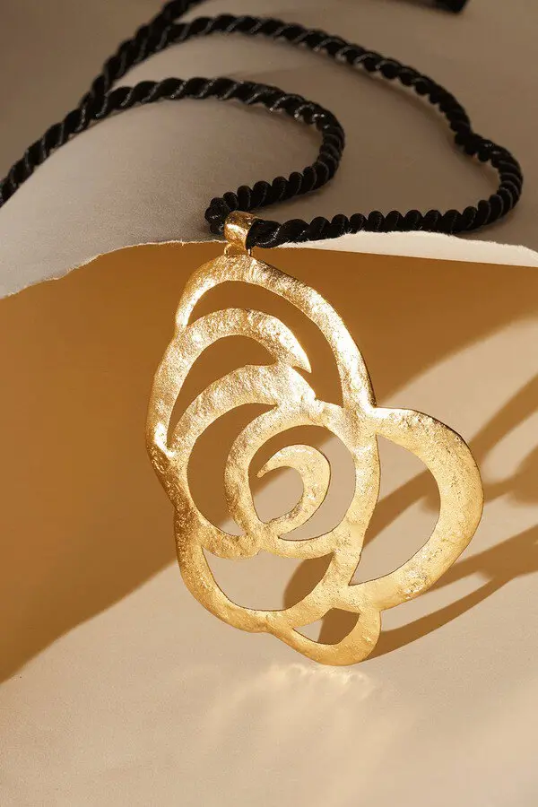 Natori Plated Floral Scroll Necklace