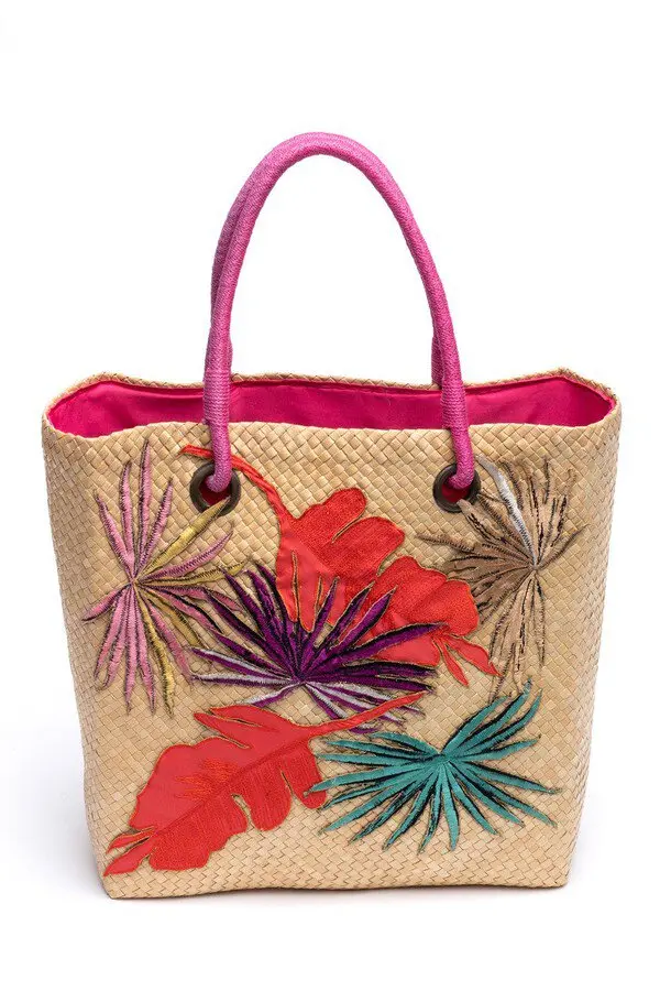Natori El Nido Embroidered Tote Bag