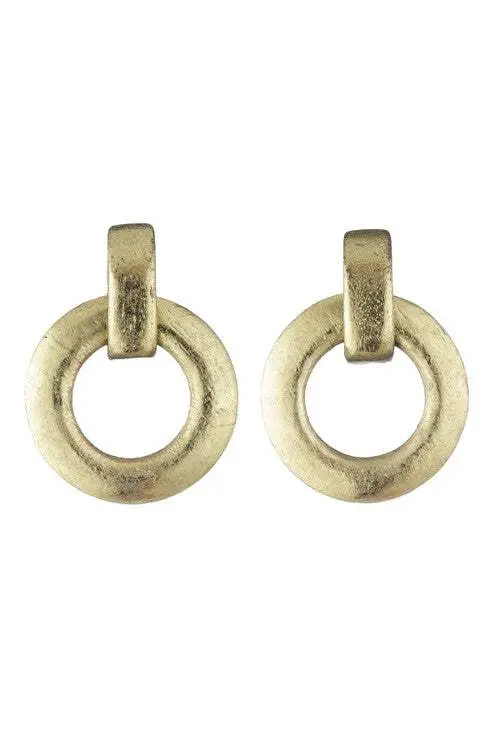 Natori Acacia Wood And Plated Hoop Earrings - Gold