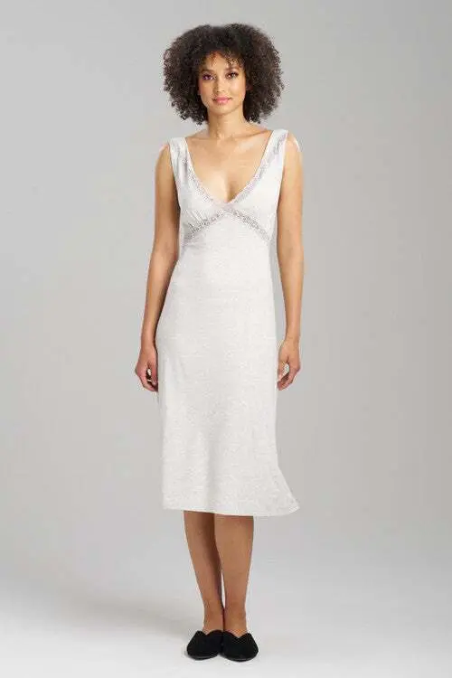 Natori Feathers Essentials Lenzing Ecovero Viscose Slip Dress - Gray