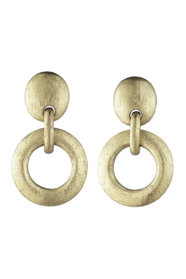 Natori Acacia Wood And Plated Hoop Earrings - Gold