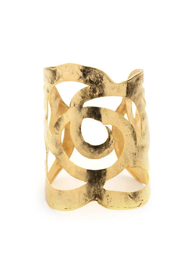 Natori Plated Scroll Cuff - Gold