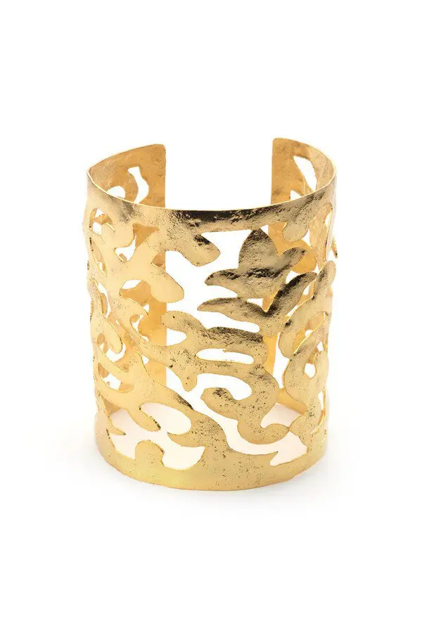 Natori Plated Scroll Cuff Bangle - Gold