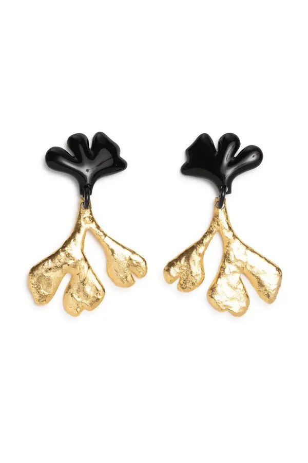 Natori Plated Leaf Two Tone Clip-on Earrings - Gold