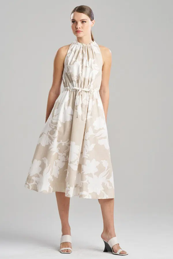 Natori Casablanca Printed Cotton Poplin Dress