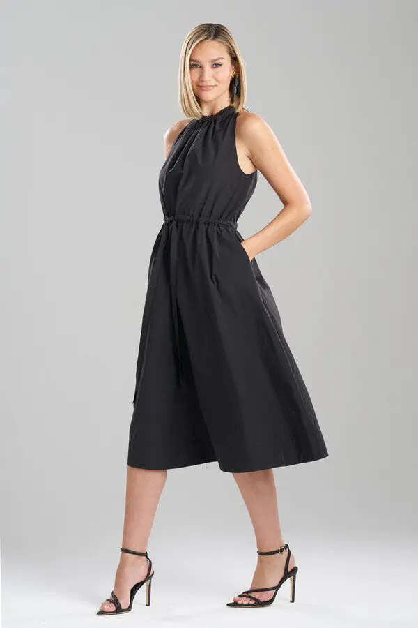 Natori Techno Poplin Halter Dress - Black