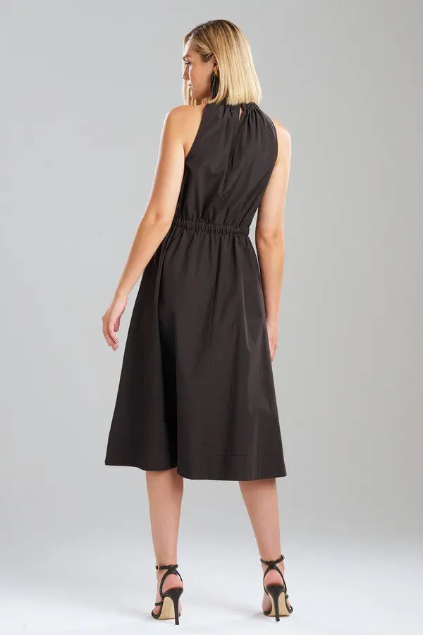 Natori Techno Poplin Halter Dress - Black