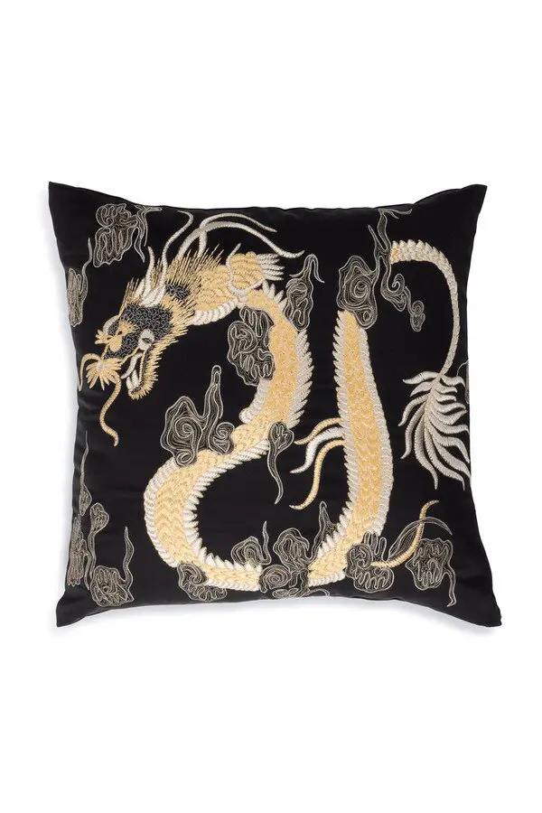 Natori Luxe Charm Dragon Embroidered Pillow