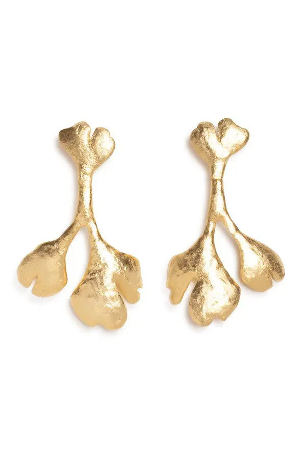 Natori Plated Leaf Clip-on Earrings - Gold