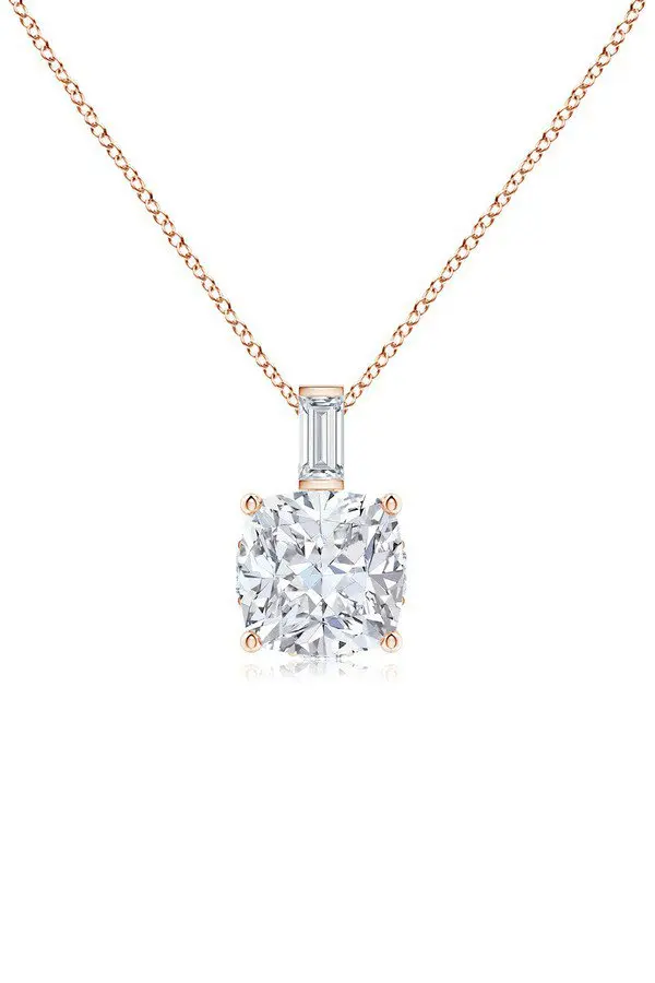 Natori Orient Express Lab-grown Cushion Diamond Pendant Necklace - Gold