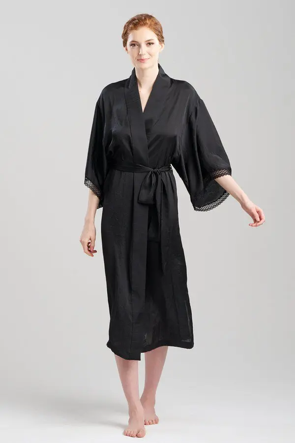 Natori Ashley Icon Lace Robe - Black