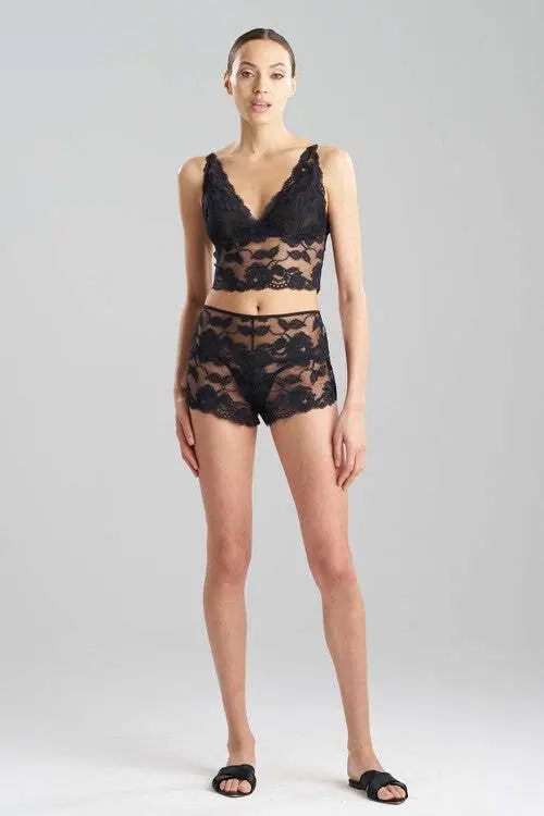 Natori Imagine Allover Lace Boyshorts - Black