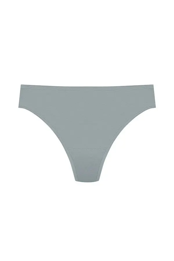 Natori Bliss Bare Cotton Thong - Blue
