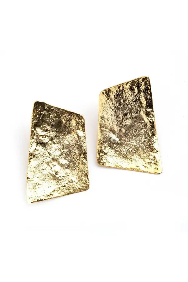 Natori Plated Brass Geometric Clip-on Earrings - Gold