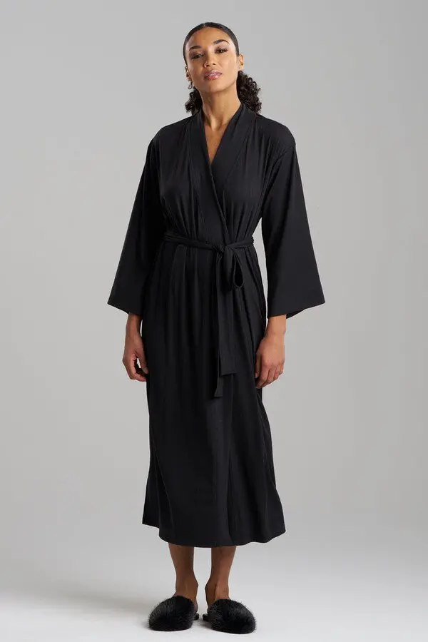 Natori Soothe Rib Robe - Black