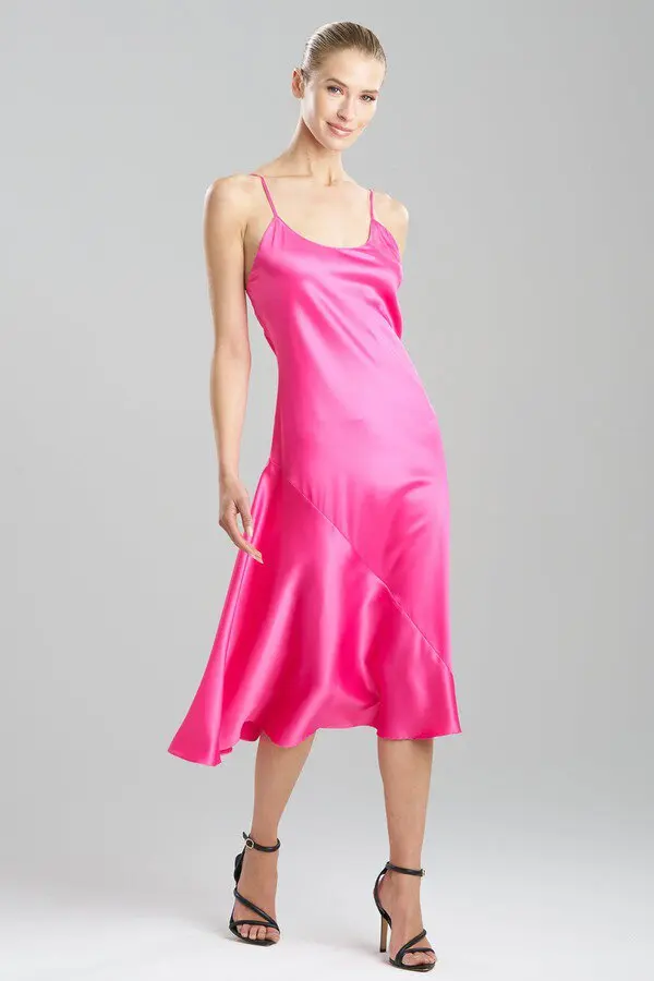 Natori Glamour Scoop Neck Slip Dress - Fuchsia