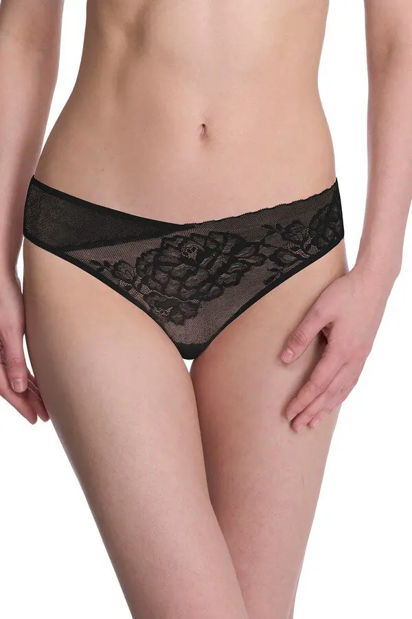 Natori Flora Lace Bikini Bottom - Black
