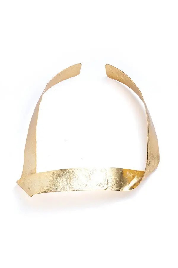 Natori Sculptural Plated Brass Collar Necklace - Gold