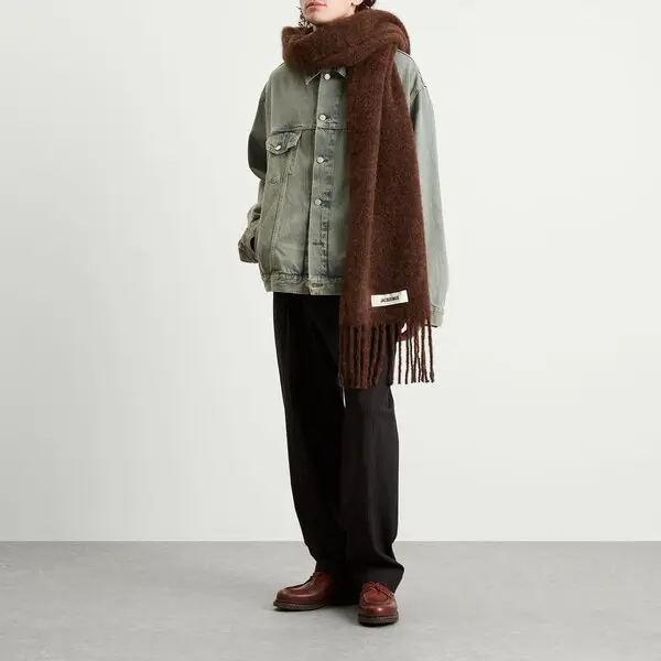 Jacquemus Mohair Alpaca Grosgrain Logo Scarf
