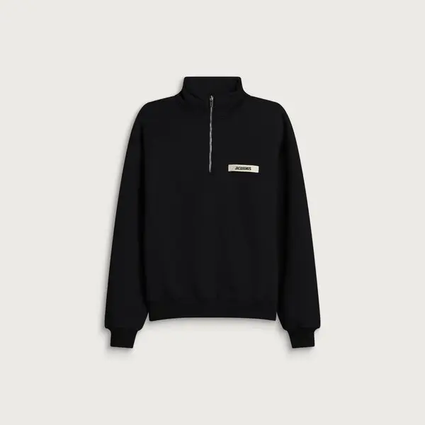 Jacquemus Grosgrain Zip Sweat - Black