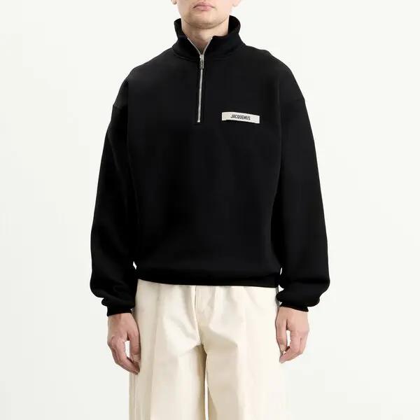 Jacquemus Grosgrain Zip Sweat - Black
